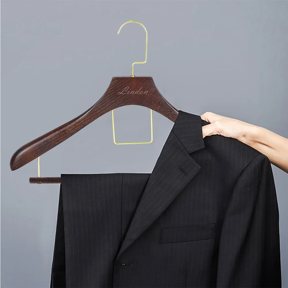 LINDON High-Grade Deluxe Coat Hangers Beech Wood Custom Clothing ...