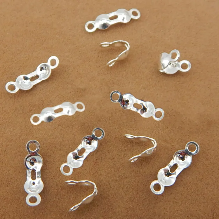 100pcs Connector Clasp Fitting 4mm Ball Chain Calotte End Crimps Beads ...