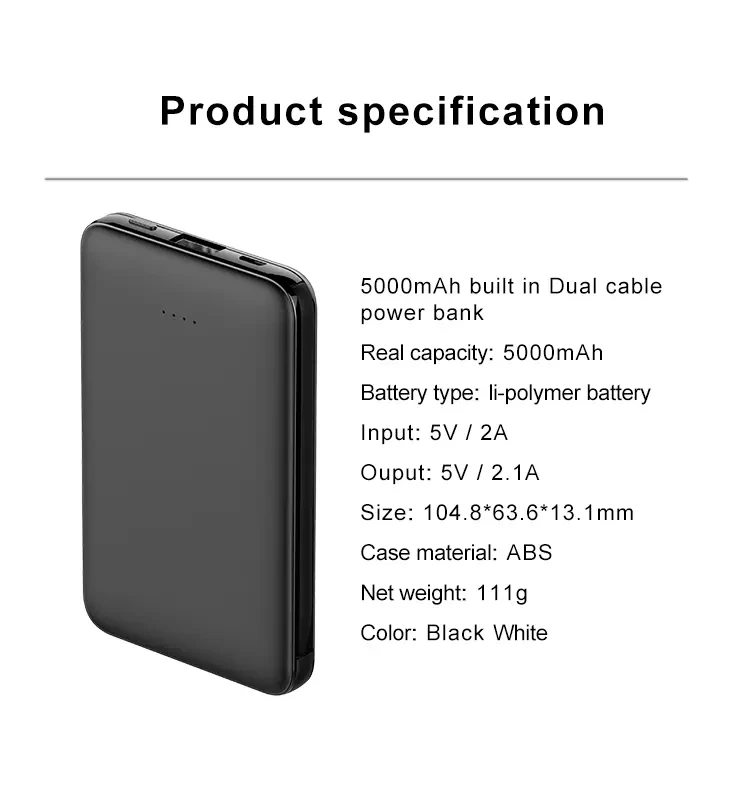 Custom Logo Credit Card Power Bank 5000mah Li Polymer Portable 10000mah ...