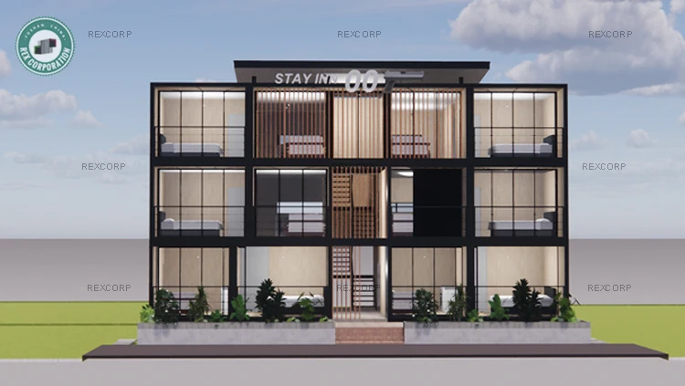 3 Storey Prefab Container Hotel - Luxury & Sustainability