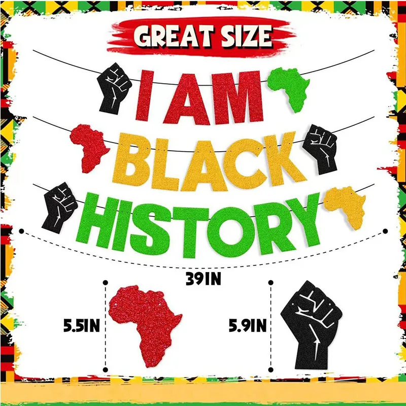 Black History Month Pull Flag - Party Decoration Banner