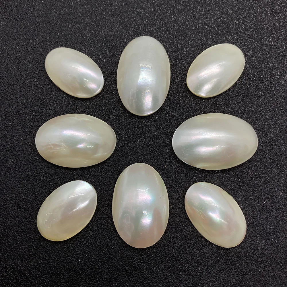 15x24m Precious Real Natmm Oval Mabe Pearl Loose Beads for Rings ...