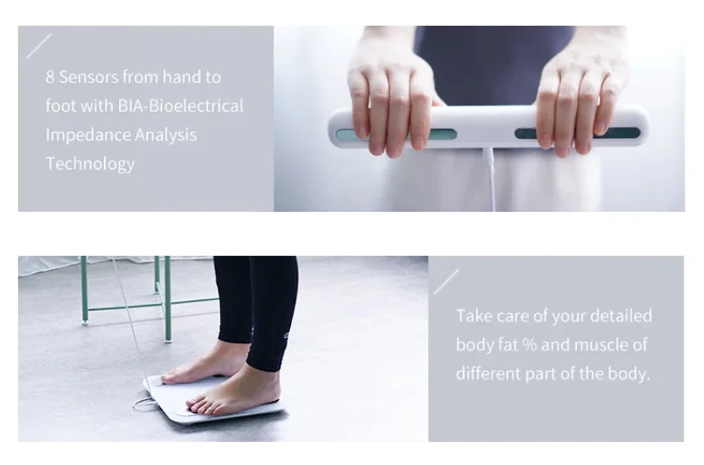 8 Electrode Body Scale Digital Smart Bioimpedance Scale Body Fat Weight ...