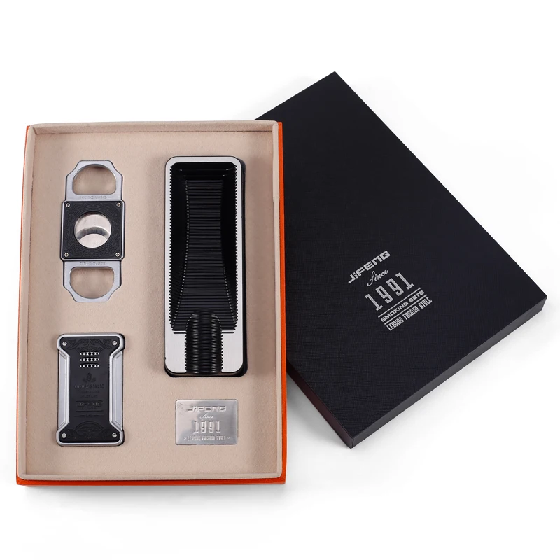 Jifeng Tz216 Custom Logo Cigar Cutter Ashtray Jet-flame Lighter Red ...