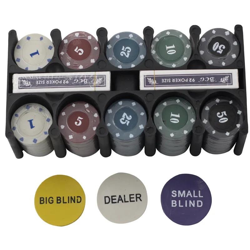 200 Pcs 4g Poker Chip Set Complete Variety Smooth Portable Tin Box ...