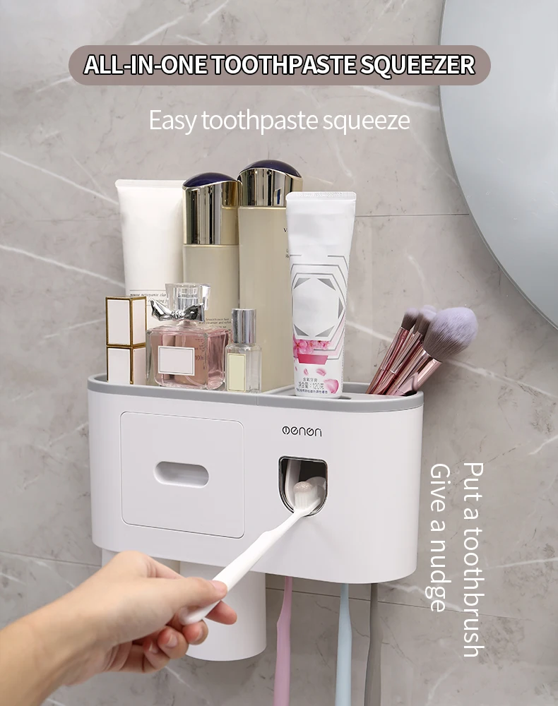 New Fashion Creative Plastic Automatic Toothpaste Dispenser 2 Cup ...