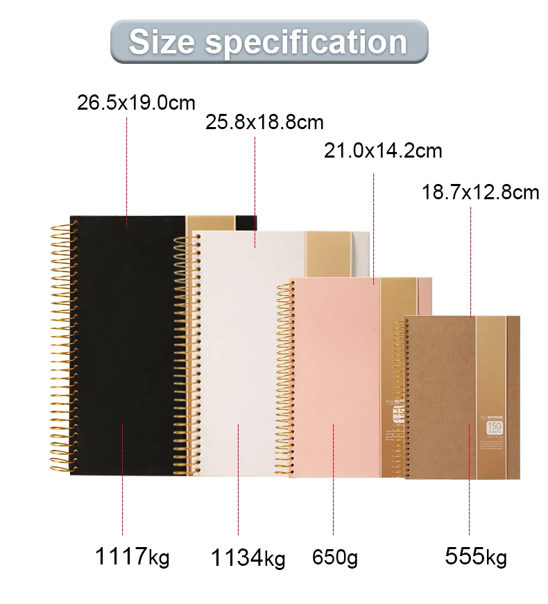 7 X 10 B5 Hard Cover Spiral Notebook - 80 Sheets for Students