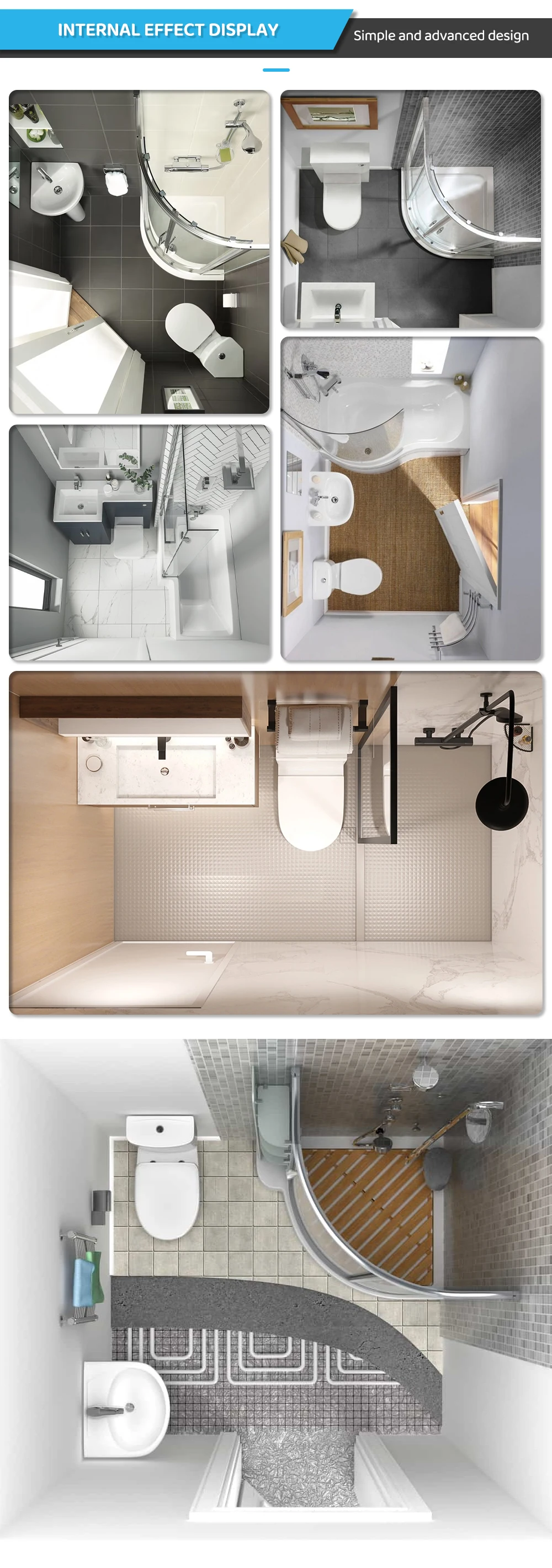 Indoor Outdoor Prefab Bathroom All In One Bathroom Units Prefabricated ...