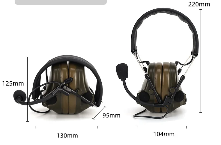 Noise Canceling Tactic Headphones Ear Protection Communication Headset ...