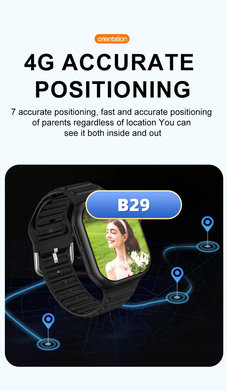 B29 Android Smartwatch - 4G Netcom Sim Card Chip Ultra HD Camera
