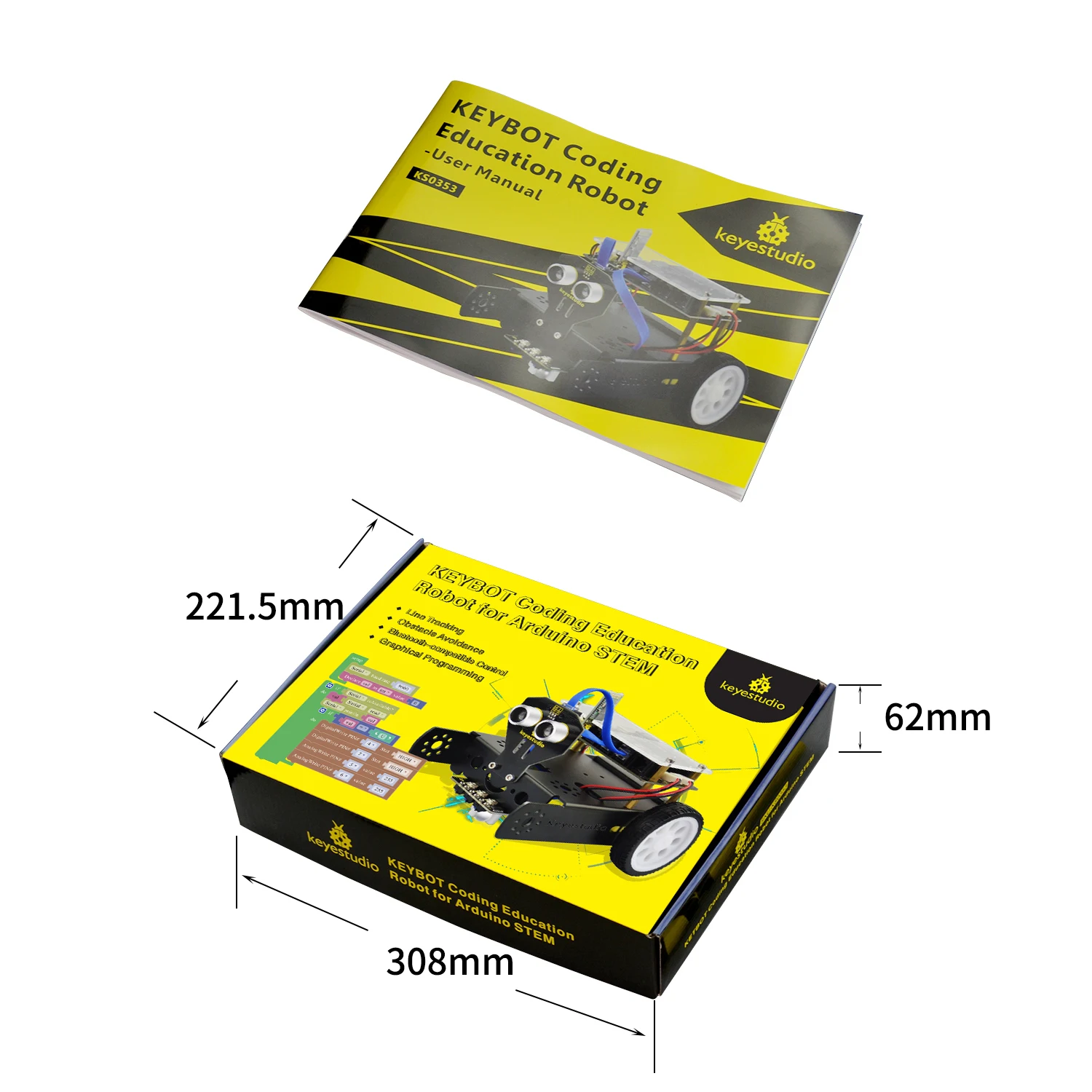 Keyestudio Keybot Coding Education Programmable Robot For Arduino Stem ...
