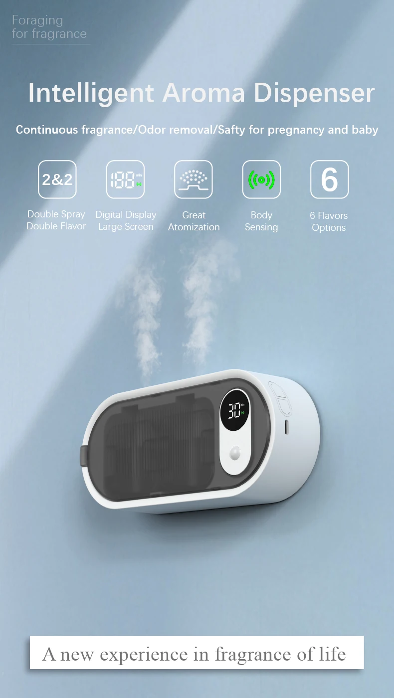 Custom Digital Display Screen Essential Oil Waterless Aroma Diffuser ...