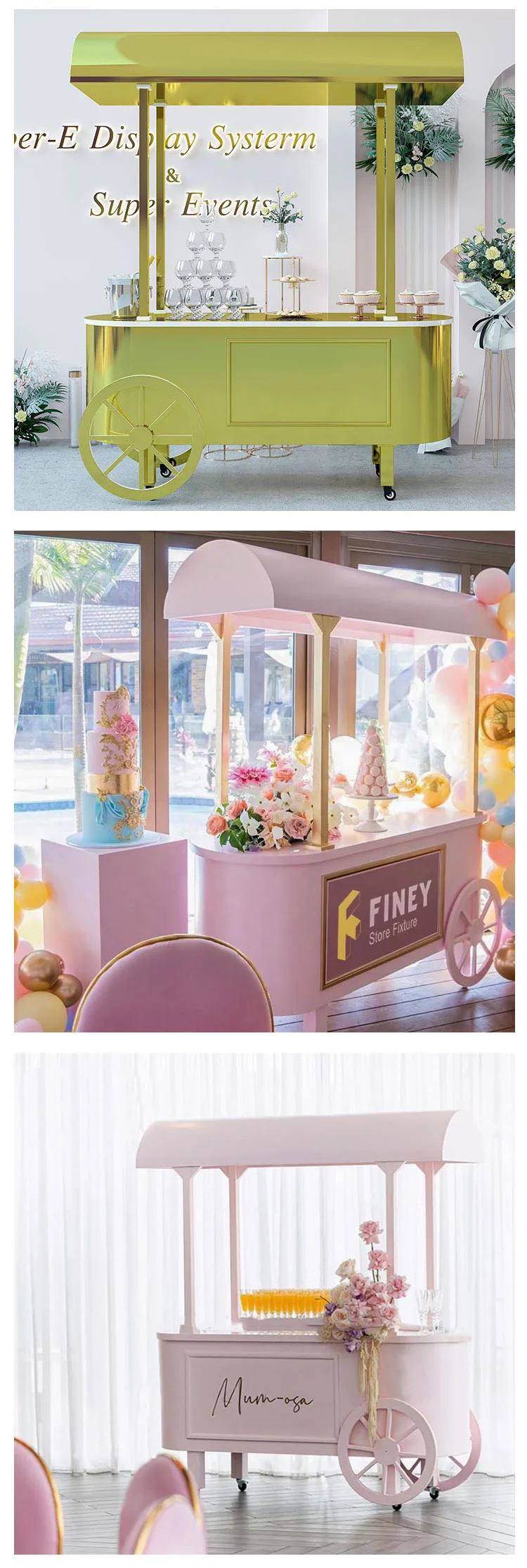 Small Kids Wooden Display Station - Candy Sweet Bar Cart