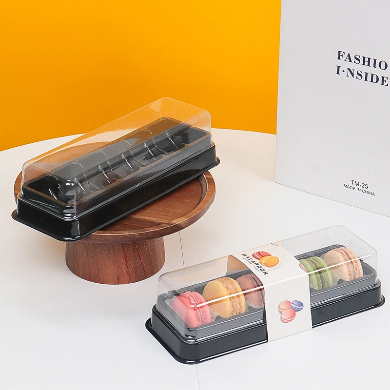 Omt 6 Pcs Clear Lid Plastic Macaron Packaging Box For Cajas Para ...
