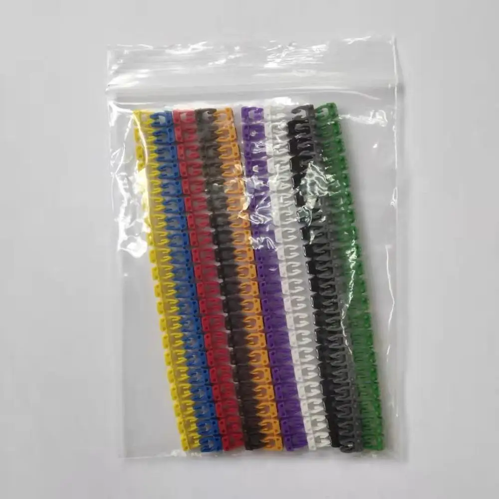 Pom Plastic Cable Marker Electrical Wire Tags Numbering 0-9 Clip Cable ...