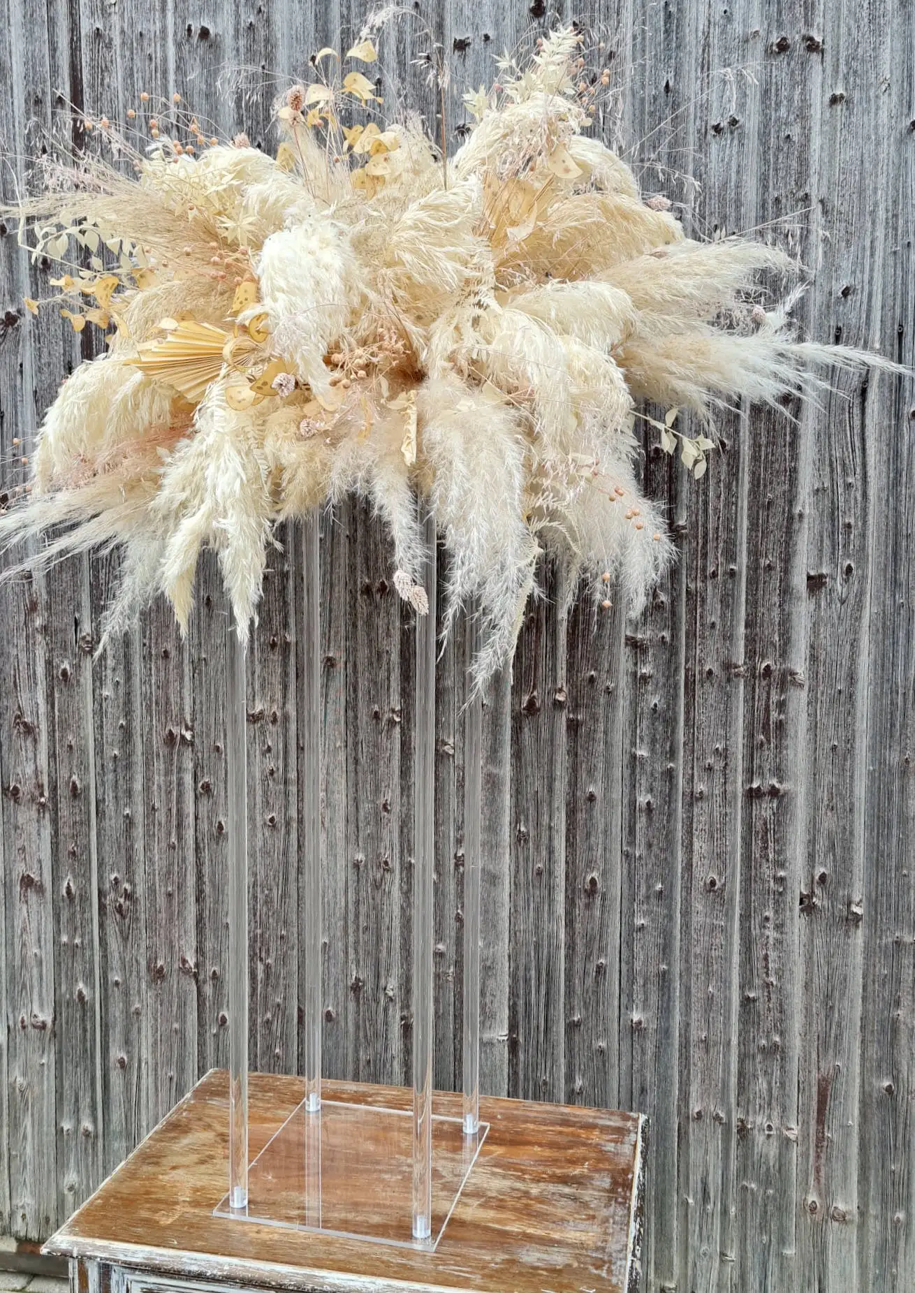 Rectangular Clear Acrylic Flower Stand for Wedding Centerpieces