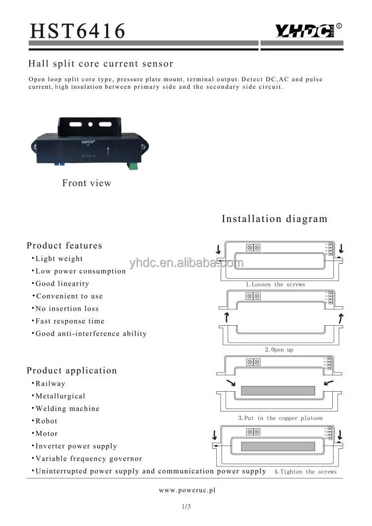 300-2000a Hall Effect Current Transducer Split Core Current Transducer ...