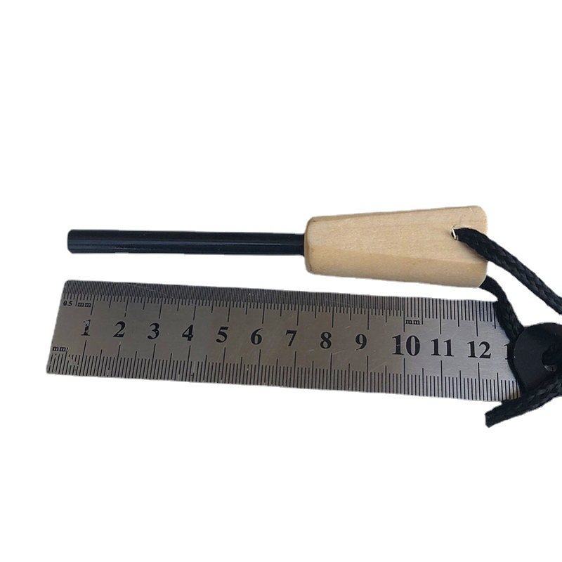 10mm Thick Wood Handle Survival Lighter Flint Stone Spark Starter Fire ...