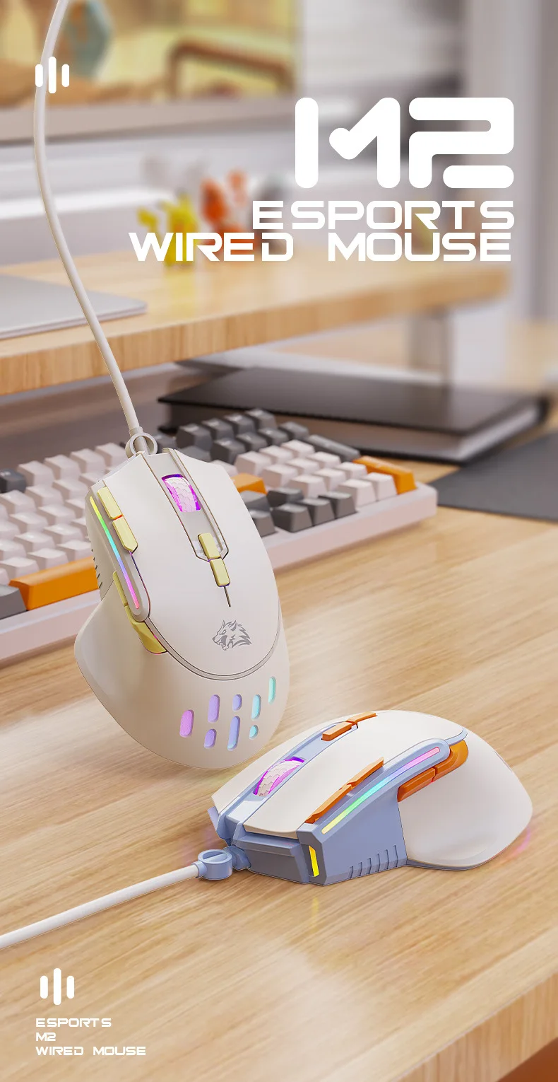 Free Wolf M2 Game Mouse Suitable For Laptop Office Games 12800 Dpi ...