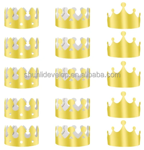 Custom King Crowns Gold Paper Crowns Prince Party Princess Kids Crown ...