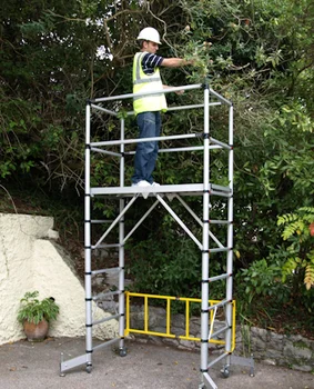 Mobile Aluminium Telescopic Scaffolding Ladder with Wheels
