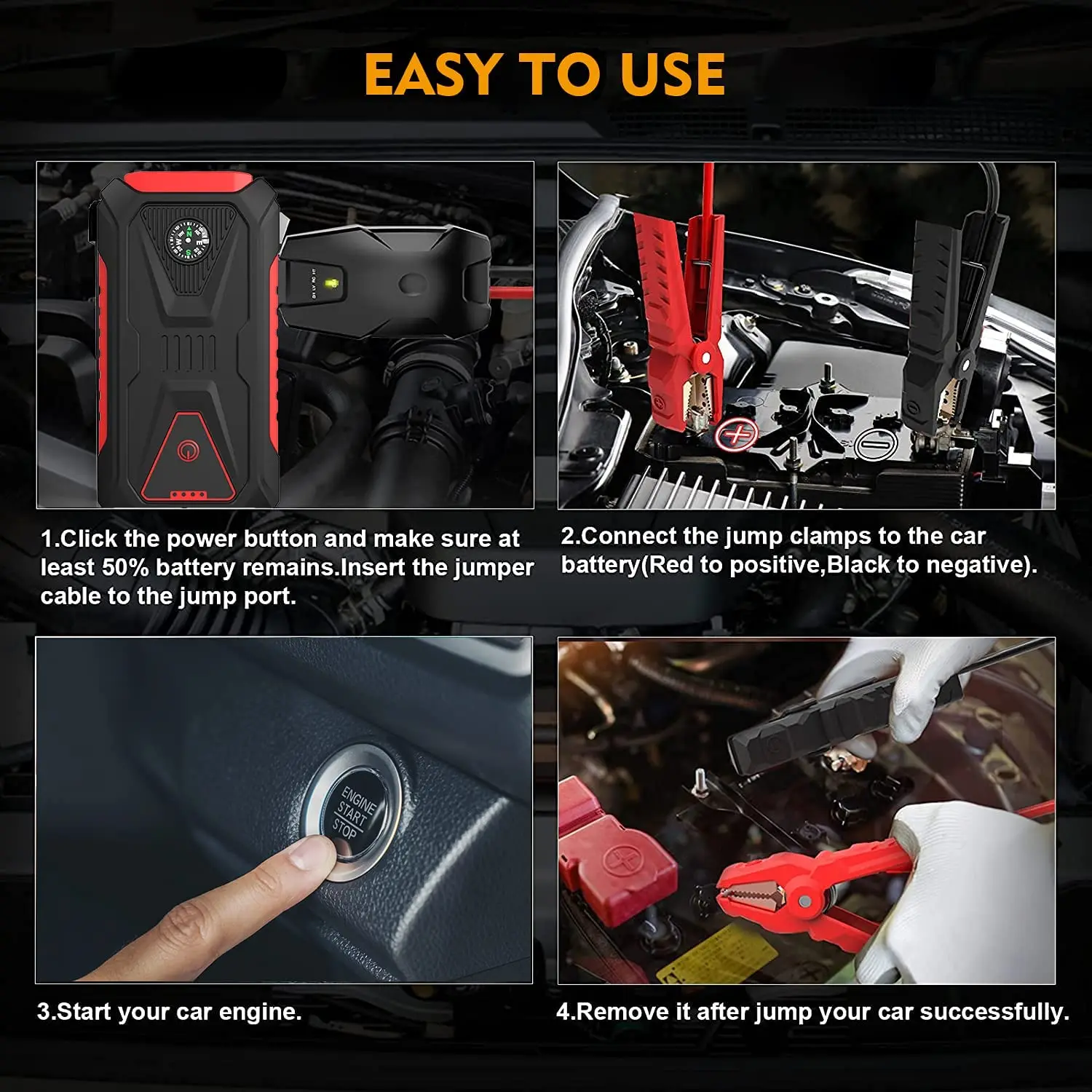 Portable Mini Jump Starter - Emergency Car Power Bank