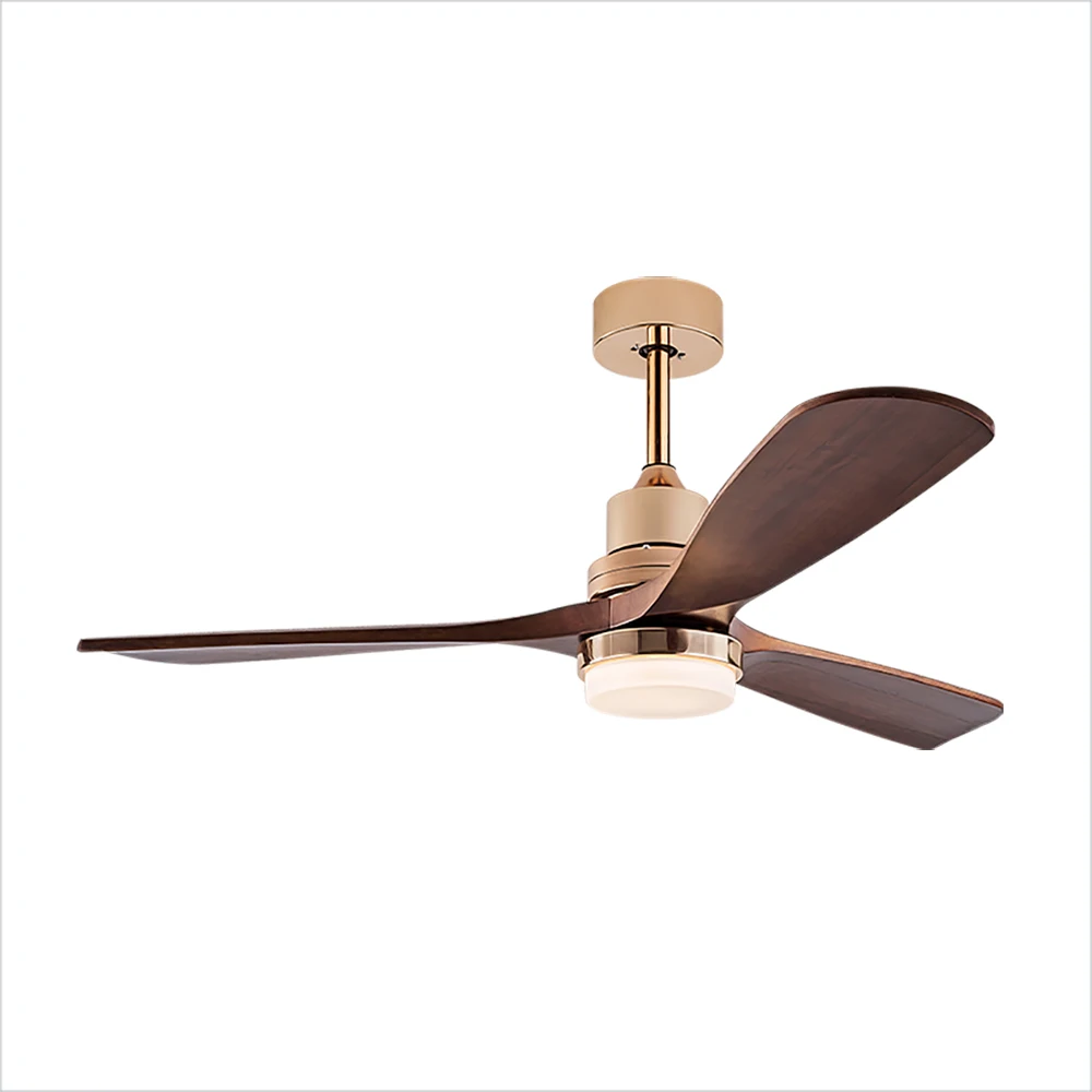 Decorative Solid Wood Quiet Silver 3 Blade Smart Dimmable Modern Remote ...