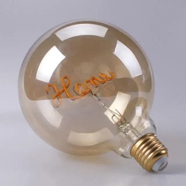 Custom Pattern Letter Lamp LED Filament Bulb LOVE HOME HELLO Big Globe ...