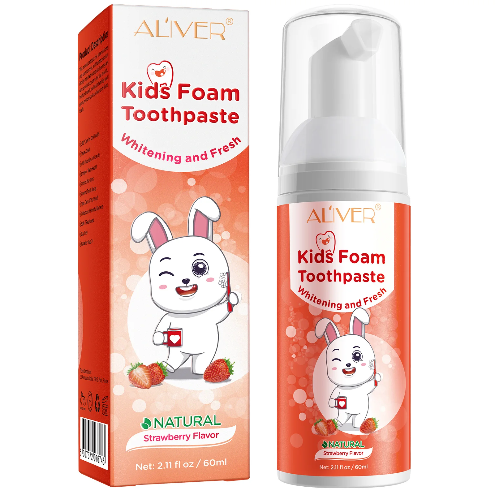 Aliver Strawberry Orange Peach Flavors Gently Deep Cleaning Kids ...
