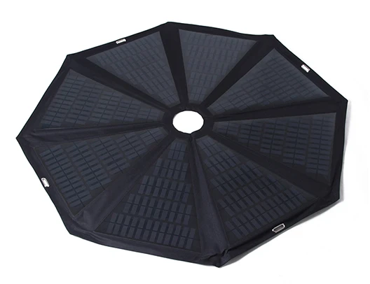 Solar Powered Umbrella - Portable Power Bank & LED Lights