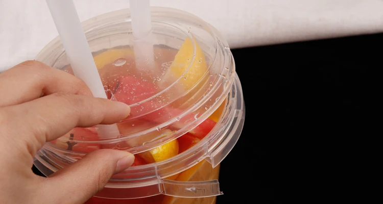 Custom Yicheng Logo Disposable Fruit Container 32oz Clear Bucket Cup ...