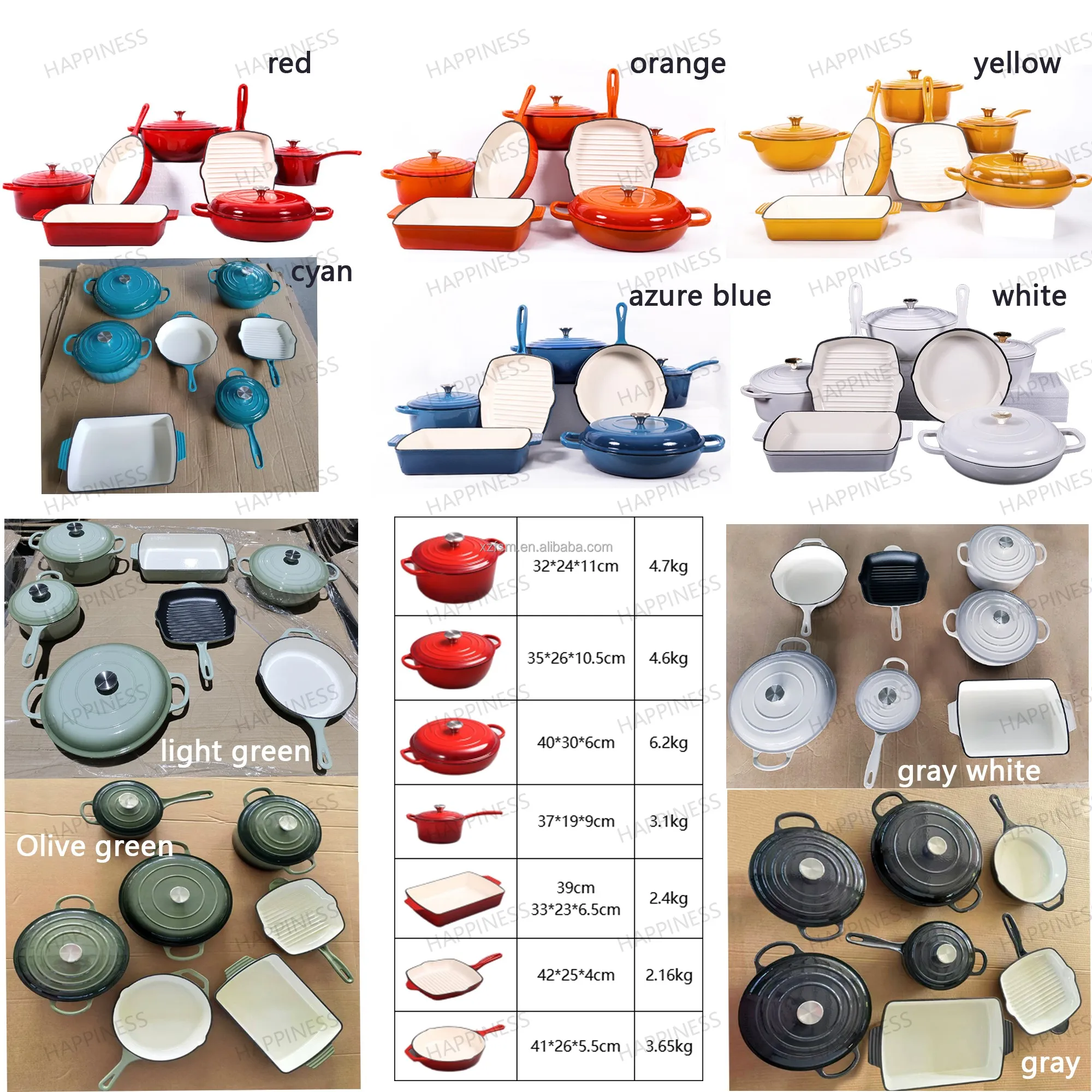 Wholesale Cast Iron Cookware Set Kitchen Non Stick Enamel Cooking Pots ...