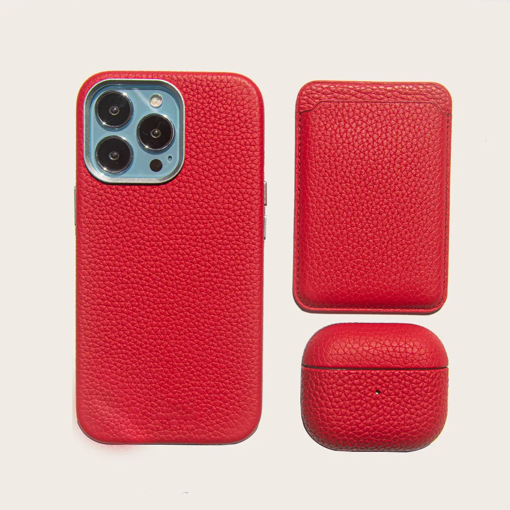 Luxury Pebble Leather Phone Case Genuine Leather Mobile Phone Cases For ...
