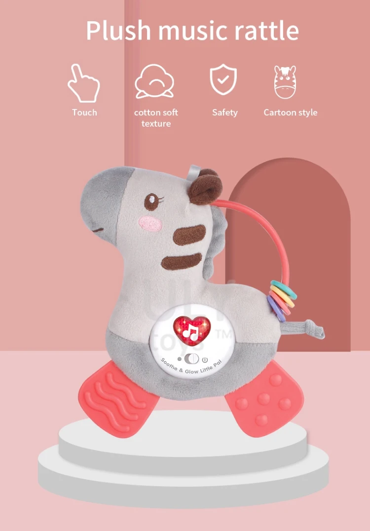 2020 Cartoon Animal Environmental Silicone Teether Baby Soft Toy Plush ...