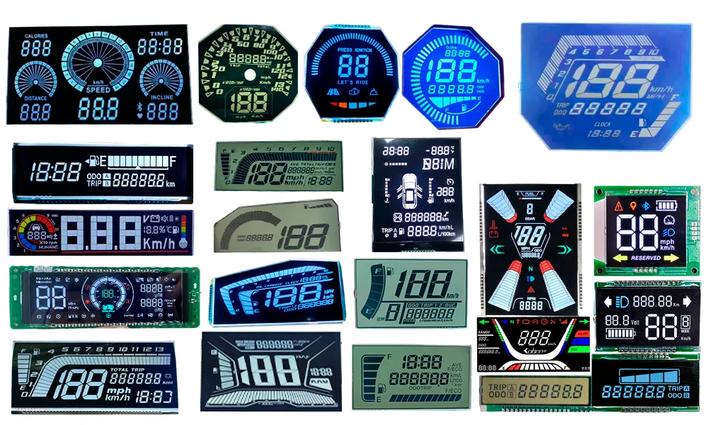 7 Segment LCD Screen For Speedometer Motorcycle Yamaha Car Bike pulsar ...