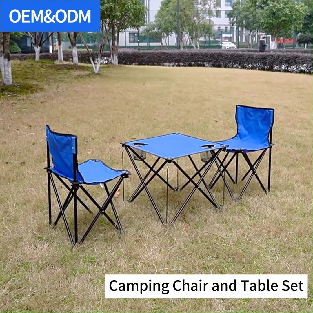 3pcs Portable Outdoor Camping Chair And Folding Table Set For ...