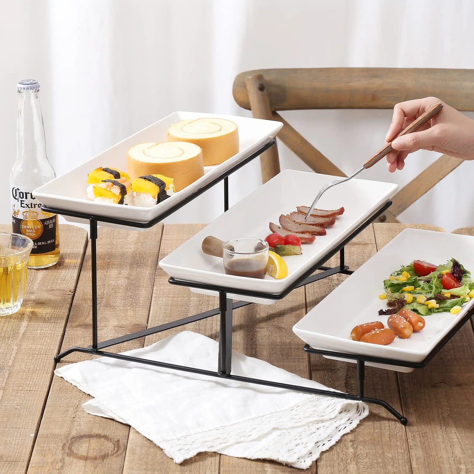 Modern Afternoon 3 Tier Catering Serving Trays Buffet Party Porcelain ...