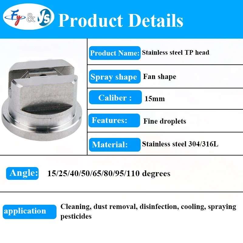 YS Small Flow Rate Flat Fan Spray Nozzle for Agricultural Sprayer 15 ...