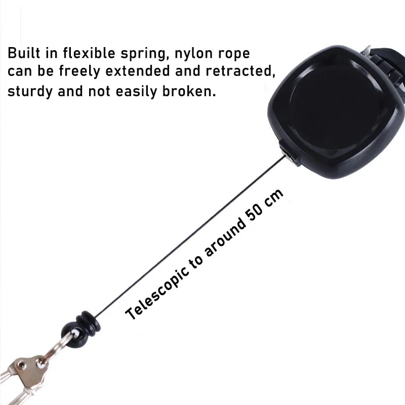 New Design Adjustable Retainer Anti Lost Spring Key Chain 360 Degree ...