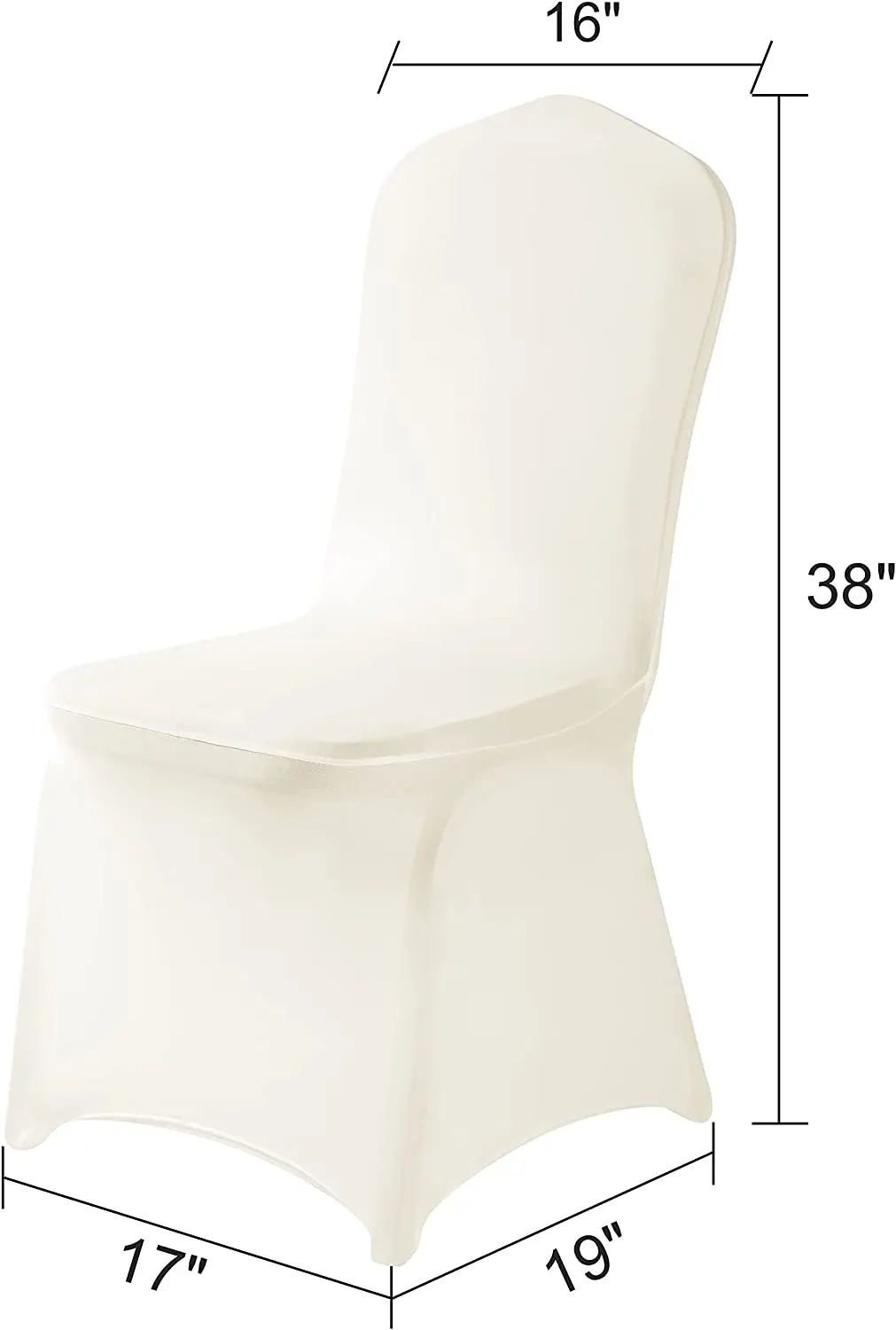 White Luxury High Stretch Spandex Wedding Banquet Dining Spandex Chair ...
