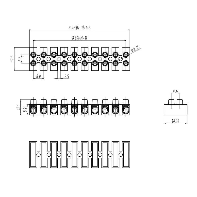 12 Holes Electrical Wiring Connection Terminals Universal Electric ...