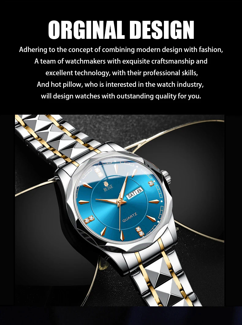 RUIGE N8 Men's Watches Luxury Business Waterproof Quartz Wrist Watch ...
