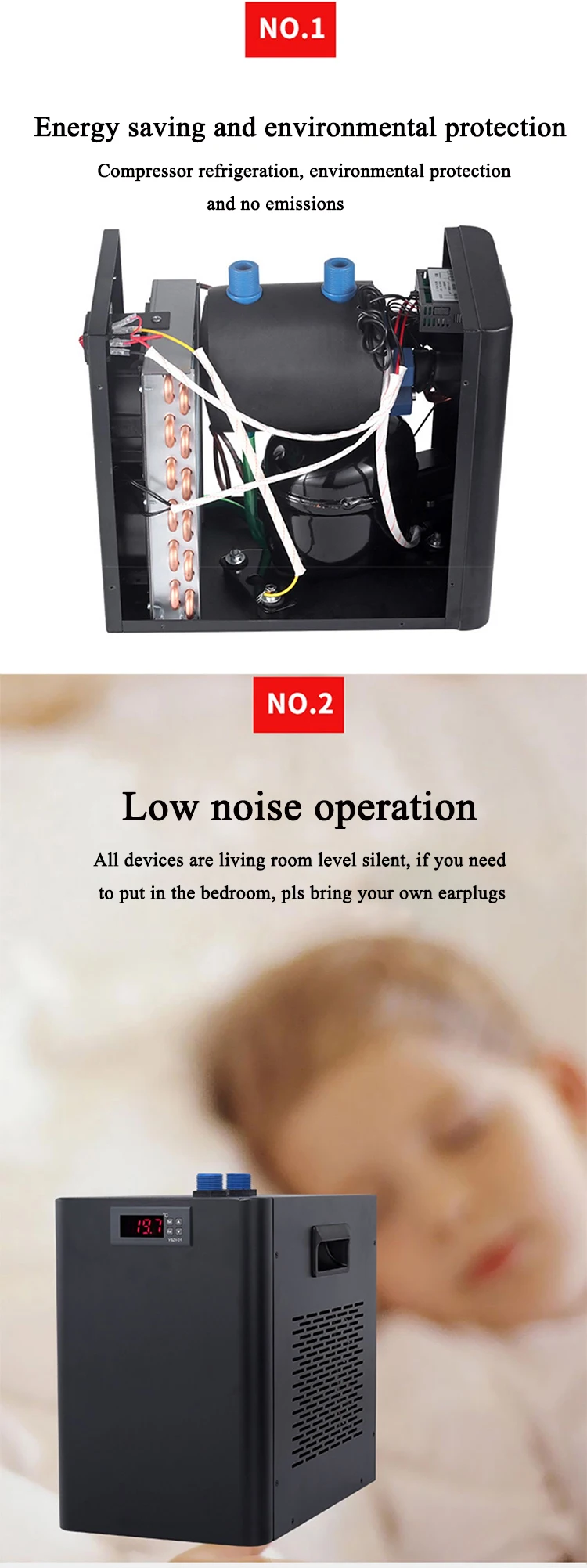 High Productivity Water Cooled Mini Chiller for Aquariums