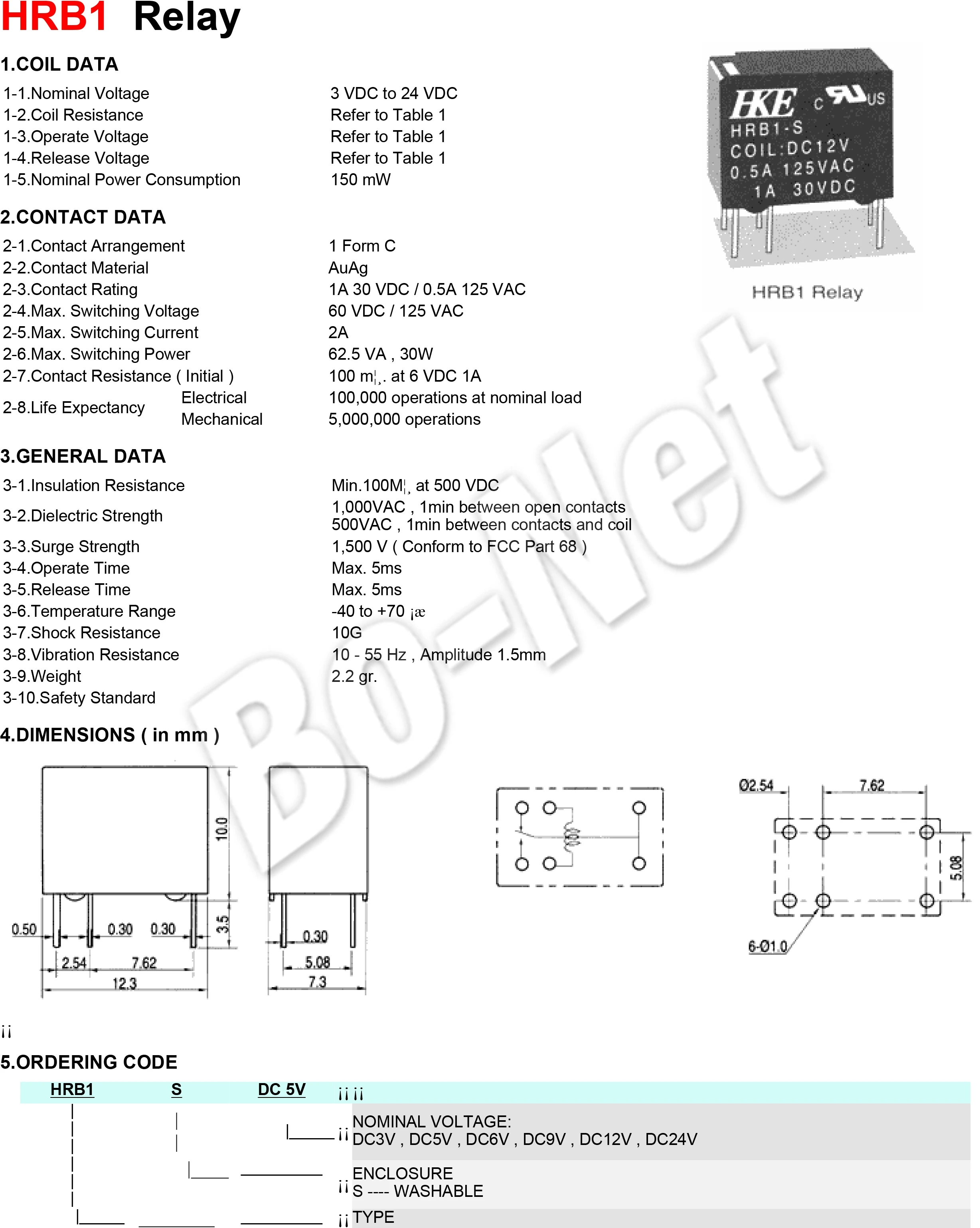 Chinese Manufacturer 6 Pin Hke Relay Hrb1-s-dc12v - Buy 6 Pin,Hke Relay ...