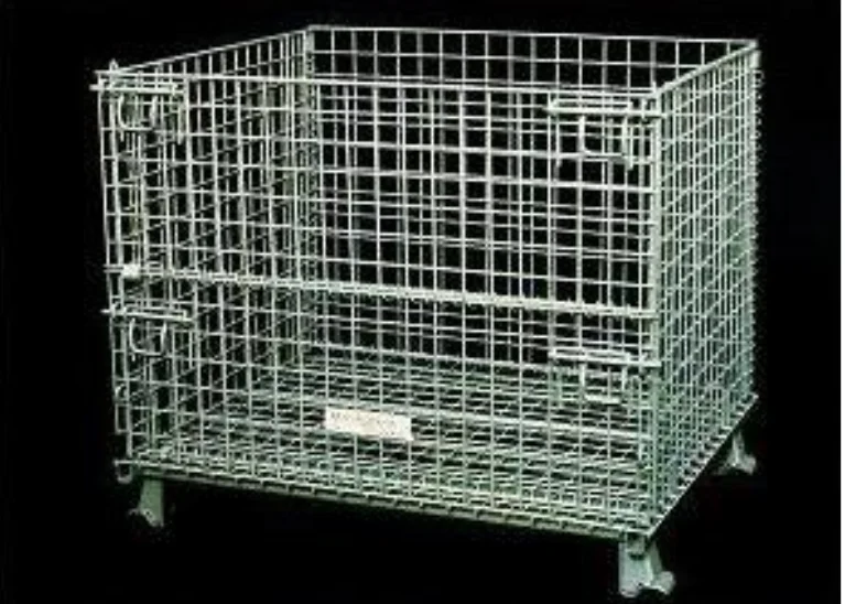 AOCHEN Heavy Duty Foldable Stainless Steel Wire Container Cages Warehouse Storage Container ...