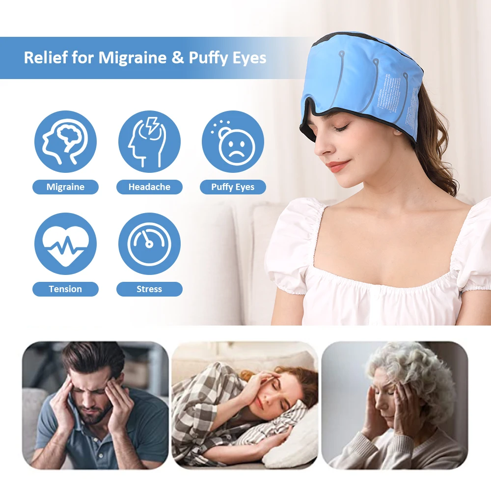 Wearable Flexible Hat Ice Pack for Migraine and Headache Relief Long ...