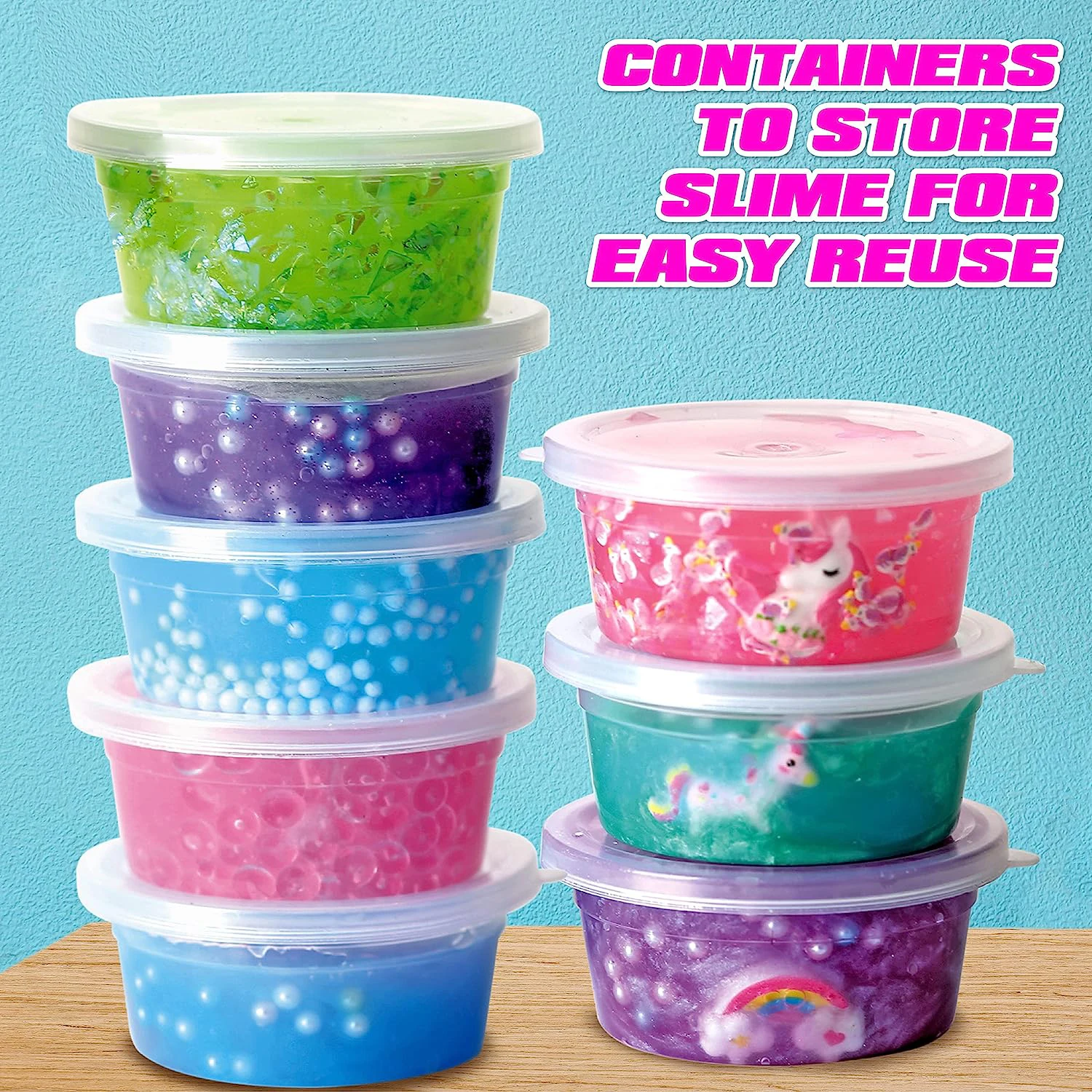 DIY Slime Kit Add Glitter Powder Sparking Shell Slime Fluffy Making Kit ...