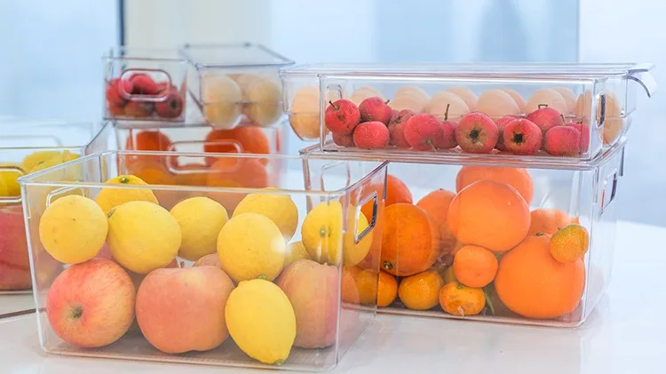 Clear Food Safe Container Stackable Acrylic Rectangle Storage Container ...