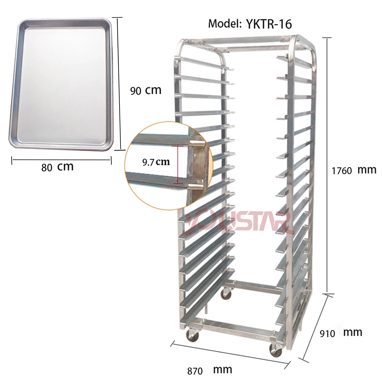 9/15/18-tier Commercial Bakery Tray Trolley Bread Cooing Baking Tray ...