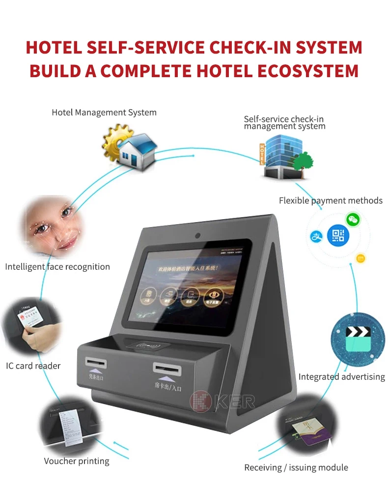 18.5 Inches Hotel Self Service Kiosk - Check-in Terminal